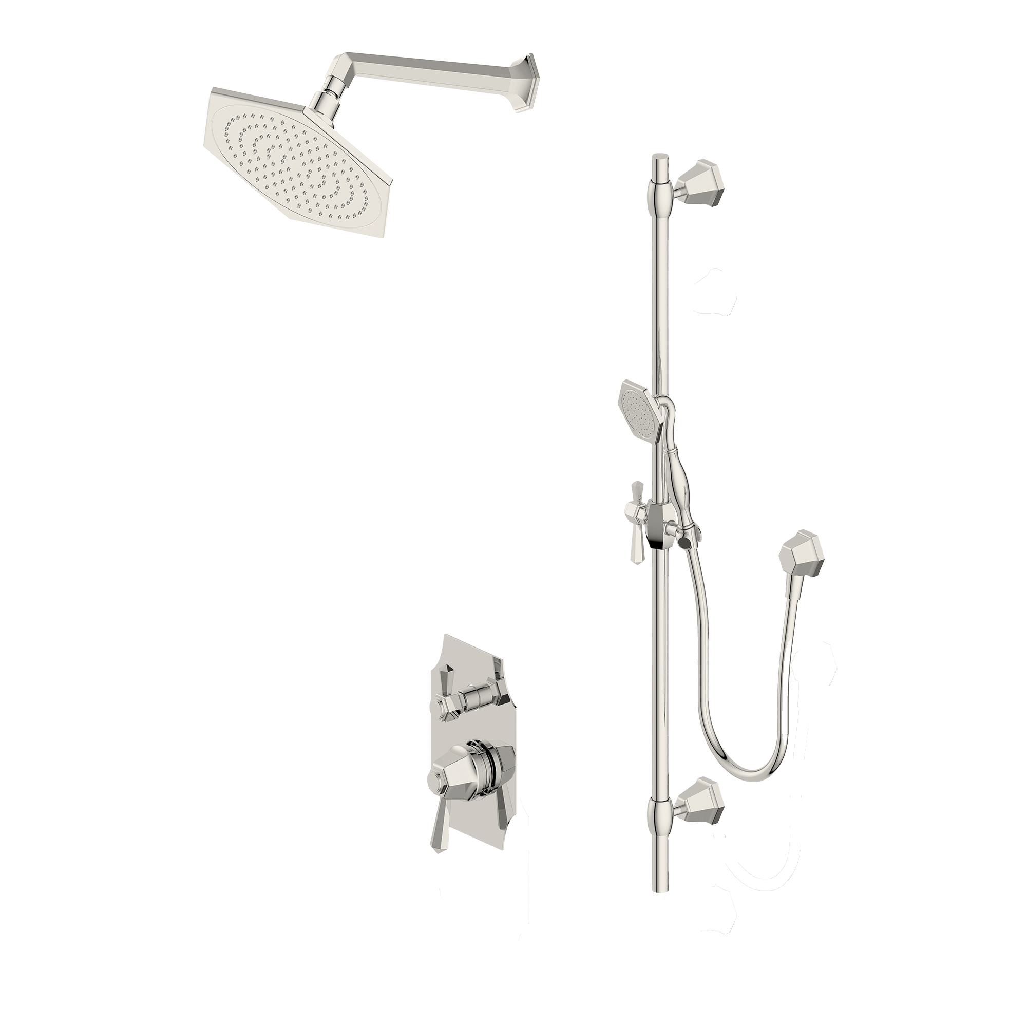 Darcey | Manual Shower Set with Slide Rail Kit – www.Houseofpiccadilly.com